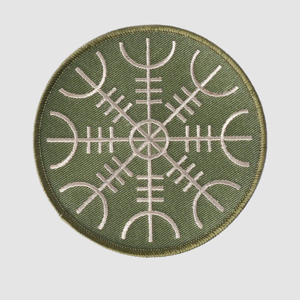 Aegishjalmur Patch, Embroidered, Army Green – Grimfrost Intl