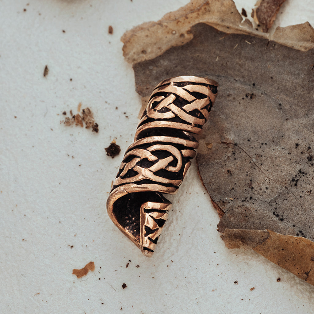 Knotwork Beard Ring, Bronze – Grimfrost Intl
